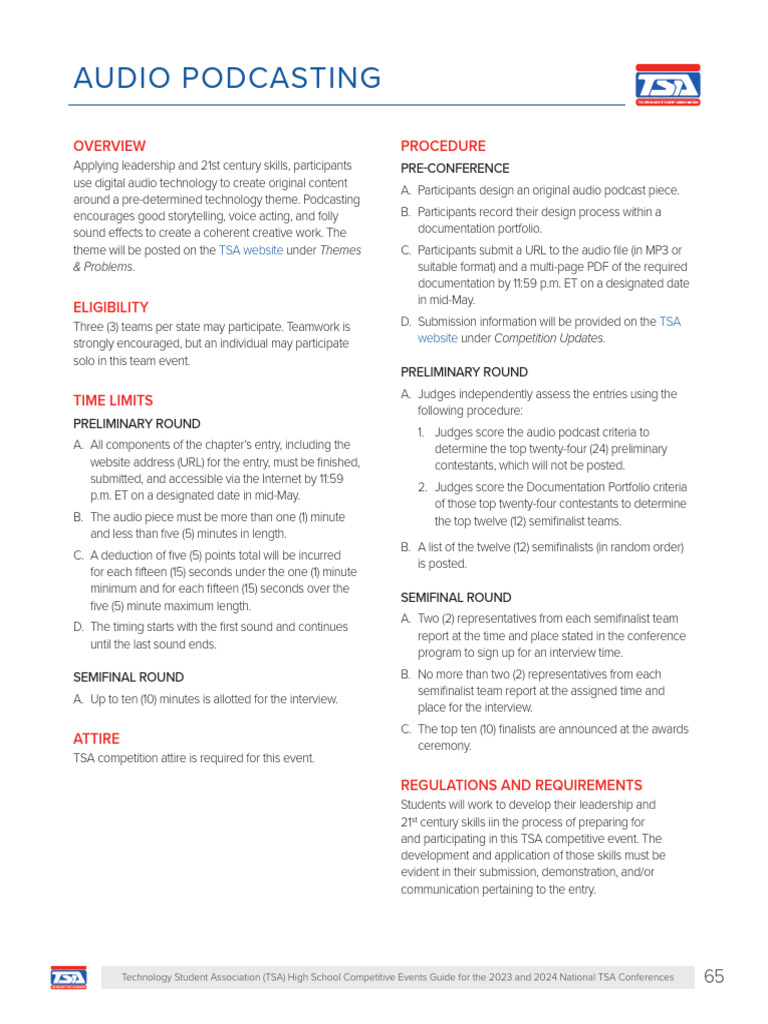 High School Competitive Events Guide For The 2023 & 2024 National TSA ...