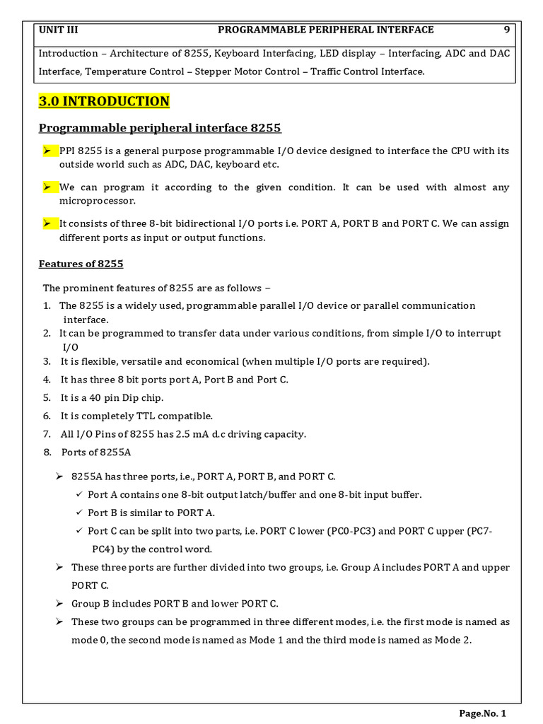 MECHAT - UNIT- 3 Final | PDF | Analog To Digital Converter | Input/Output