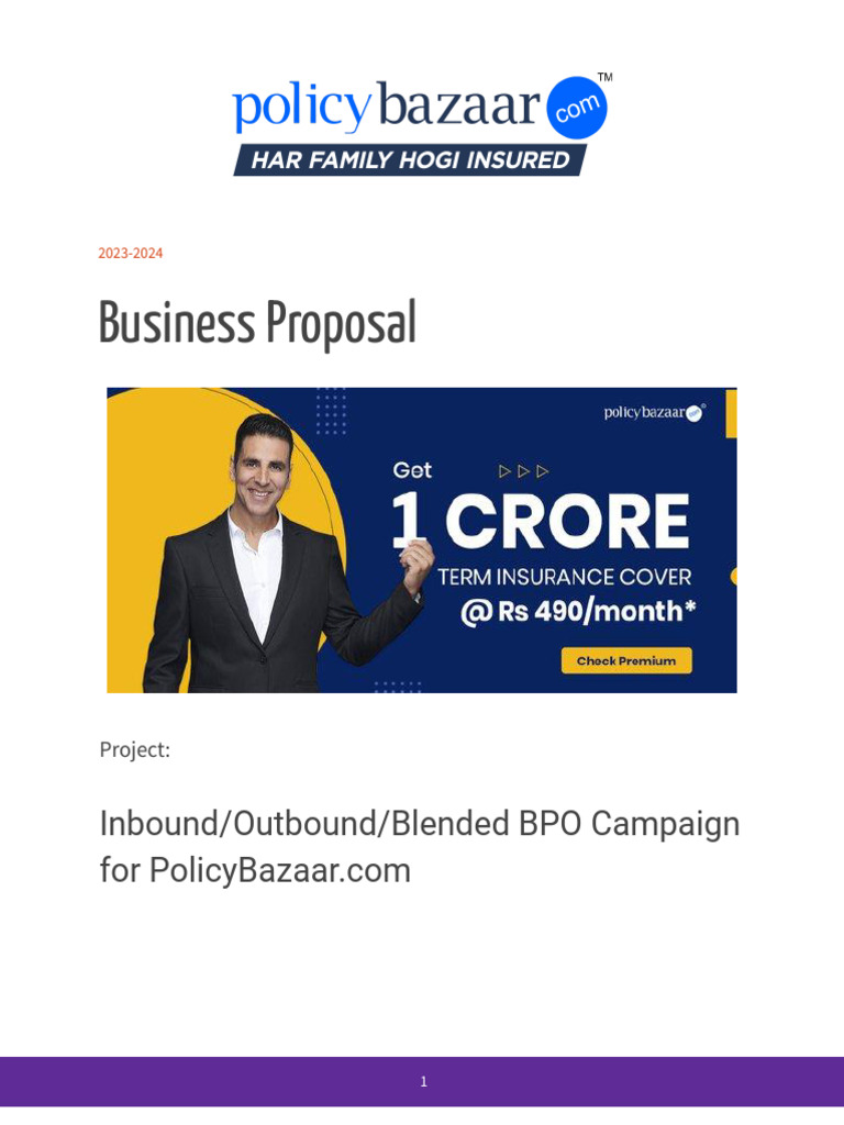 Project - PolicyBazaar | PDF | Call Centre | Performance Indicator