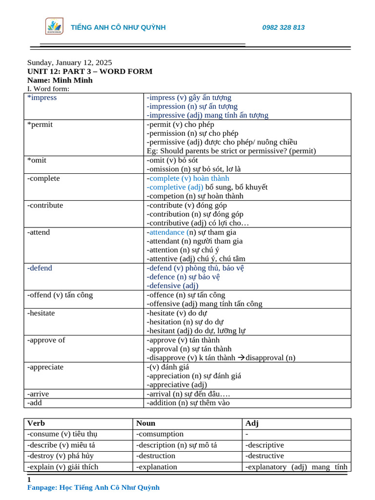UOE- UNIT 12-PART 3-WORD FORM | PDF | Planets | Solar System