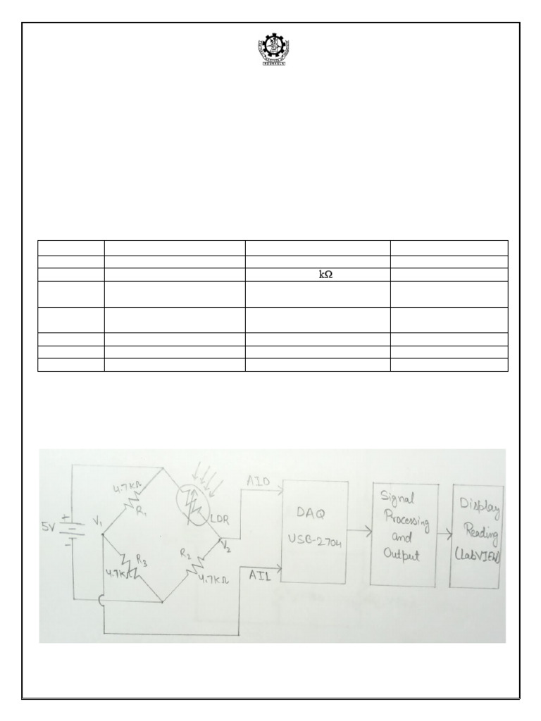 EXP_3_LDR | PDF | Electrical Resistance And Conductance | Data Acquisition