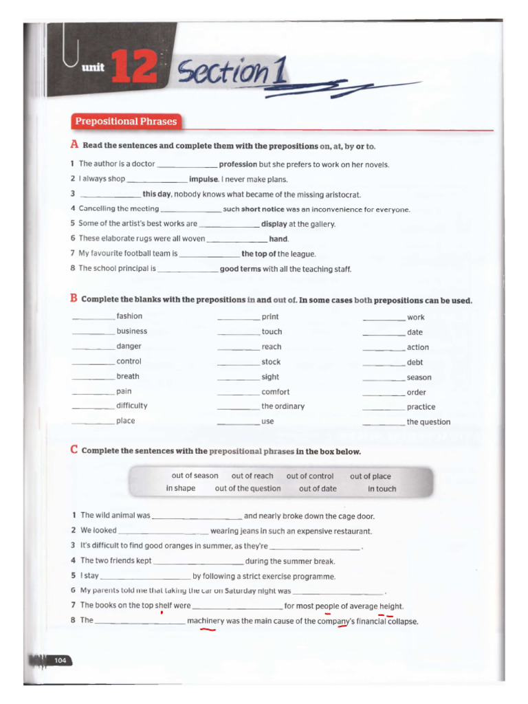 Uoe - Unit 12 Section 1-Exercises | PDF | Grammar | Linguistic Typology