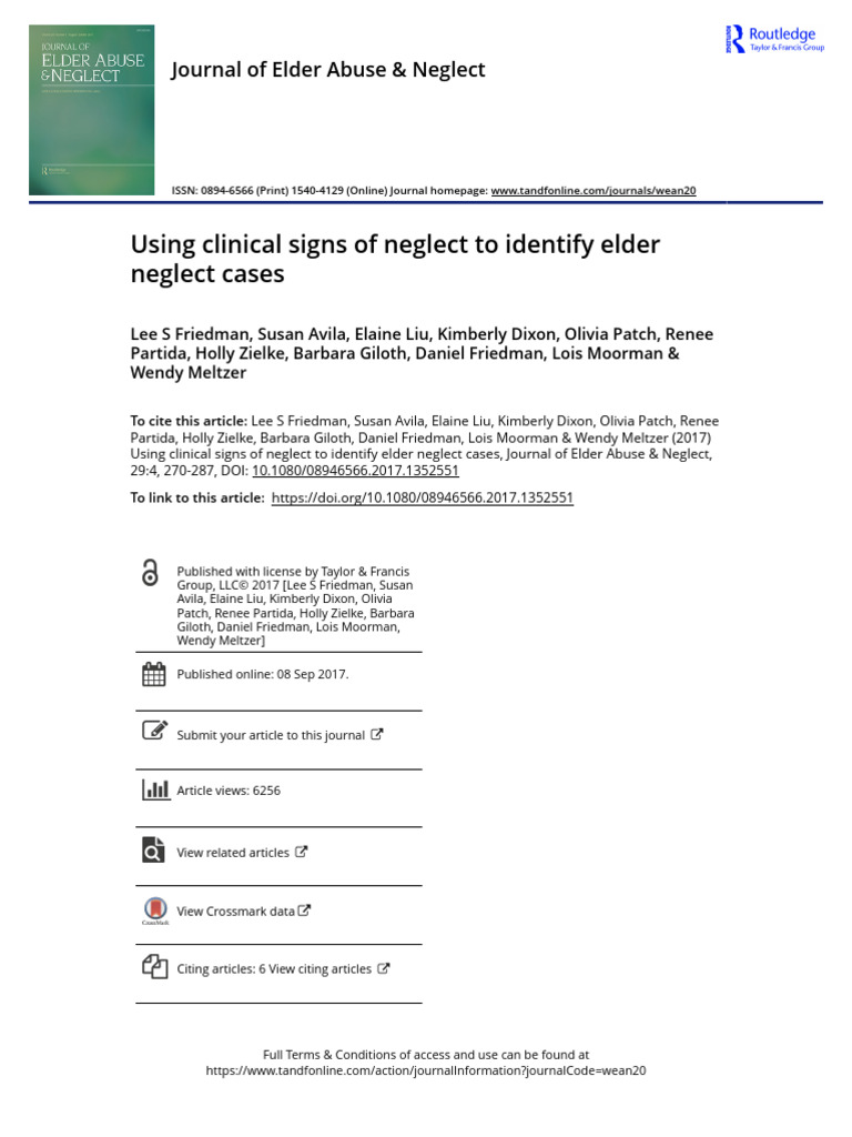 Identifying Elder Neglect Through Clinical Signs | PDF | Geriatrics ...
