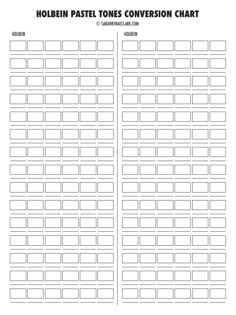 Holbein Pastel Tones Conversion Chart | PDF