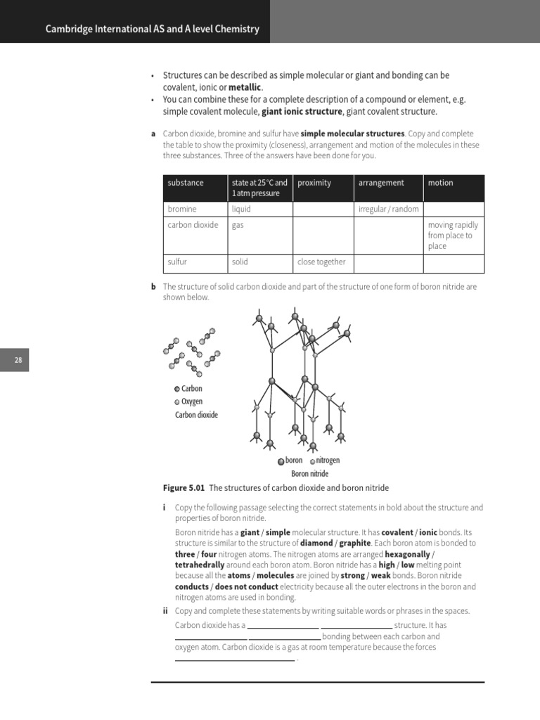 AS & A Level Chemistry: Structures & Bonding | PDF | Chemical Bond ...