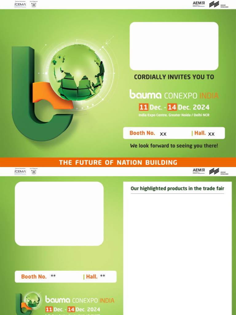 Bauma CONEXPO INDIA - Exhibitor Kit | PDF
