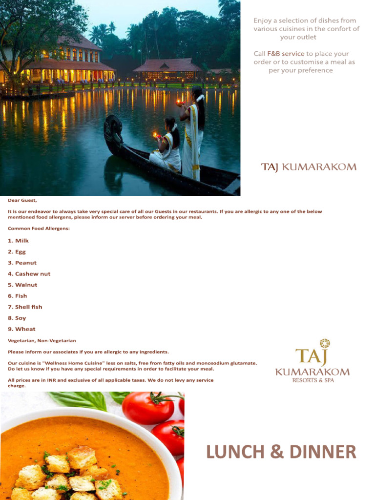 Taj Updated New Menu | PDF