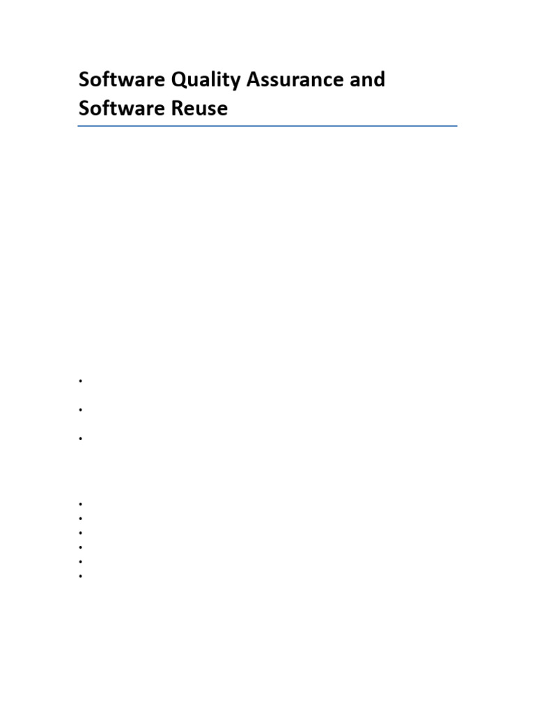 Oosesqaandsoftwarereuselecture Pdf Software Quality Software Testing 