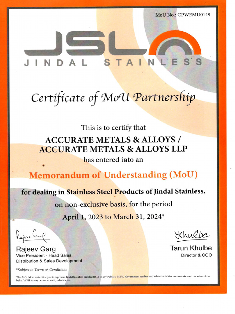 Mou Certificate | PDF