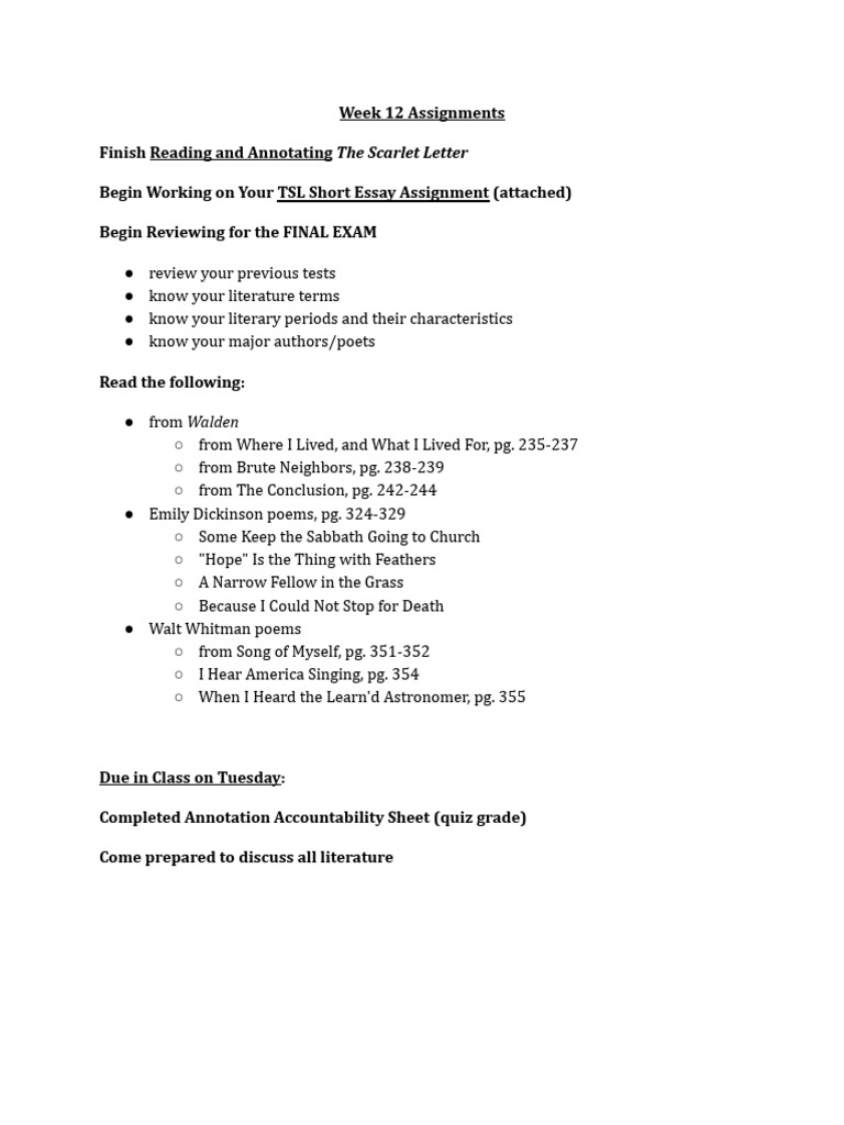 Literature Study Guide for Students | PDF