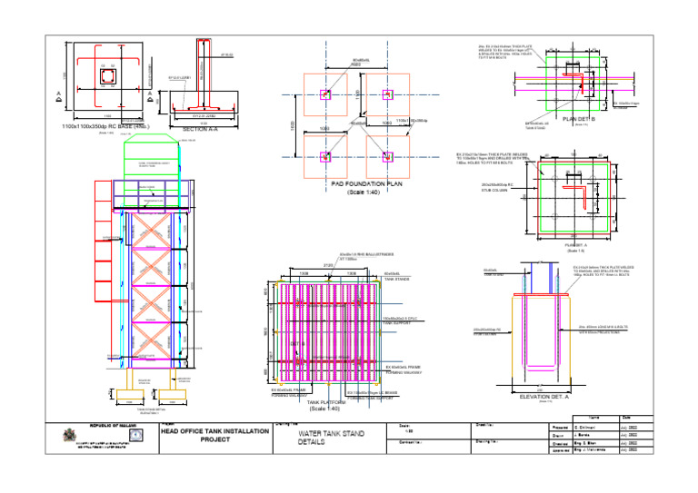 Water Tank Stand Design Details | PDF | Manufactured Goods | Chemical ...