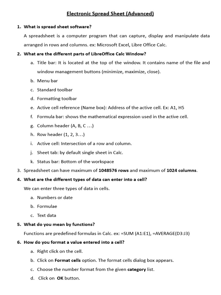 Libre Office Calc Final | PDF | Spreadsheet | Hyperlink