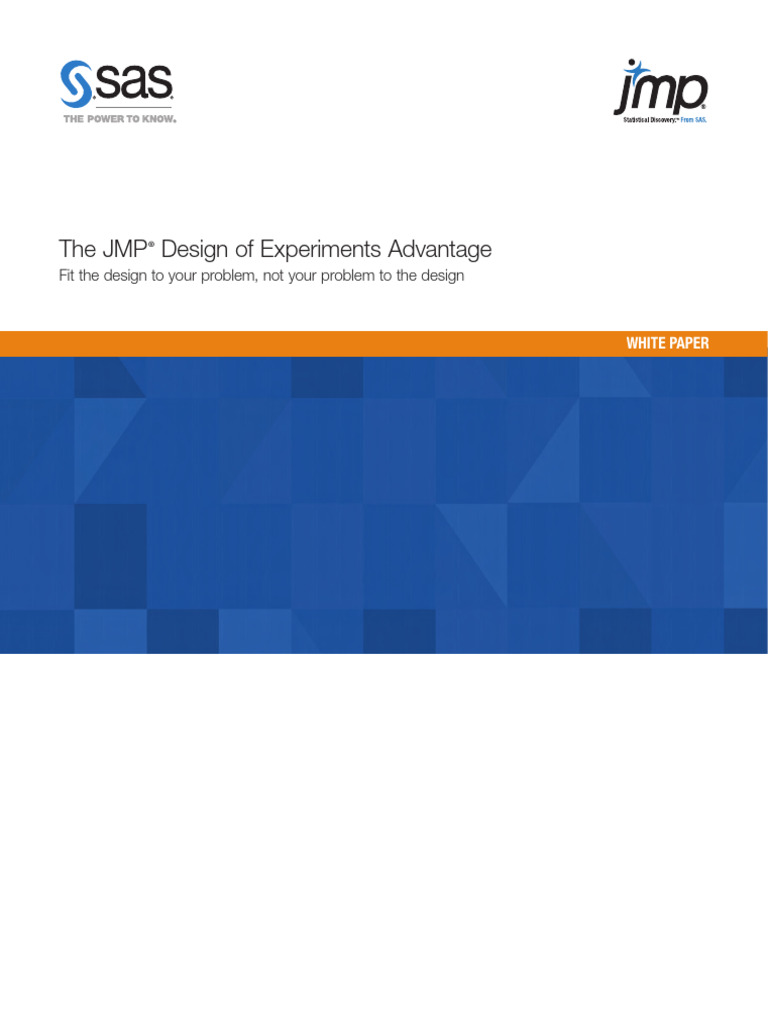JMP Design of Experiments Advantage | PDF | Confidence Interval | Root Mean Square Deviation