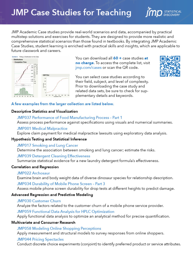 JMP Case Studies List | PDF | Statistics | Data Analysis