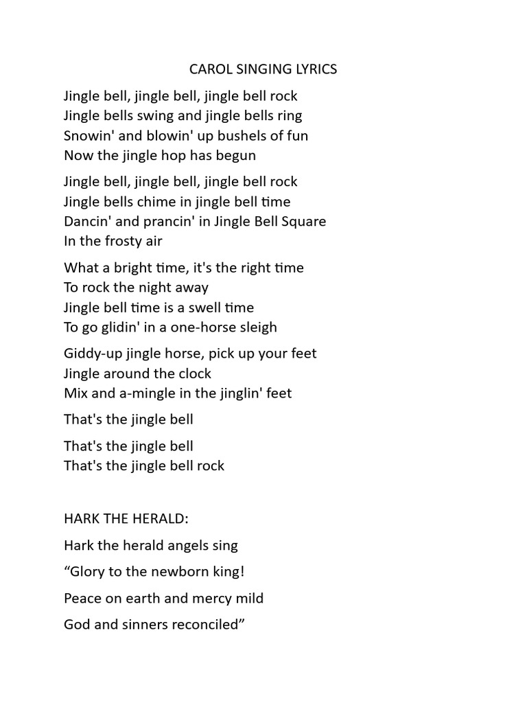 Carol Singing Lyrics | PDF