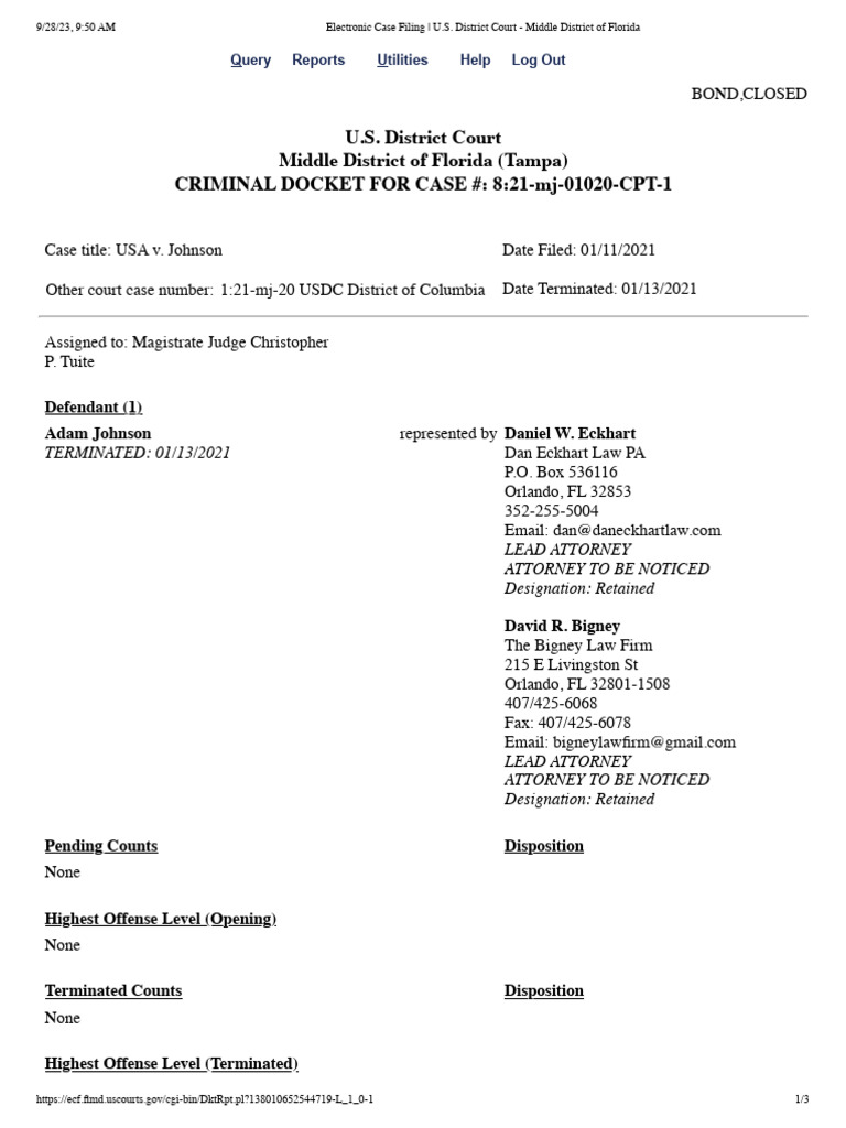01 11 2025 Adam Johnson MDF Docket Scruggs For USA | PDF | United ...
