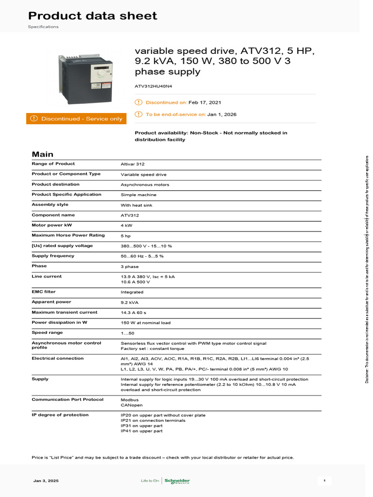 Schneider Electric - Altivar-312-Variable-Frequency-Drives-VFD ...