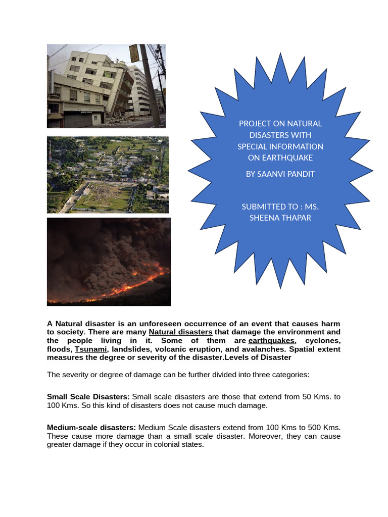 NATURAL DISASTER | PDF | Earthquakes | Natural Disasters