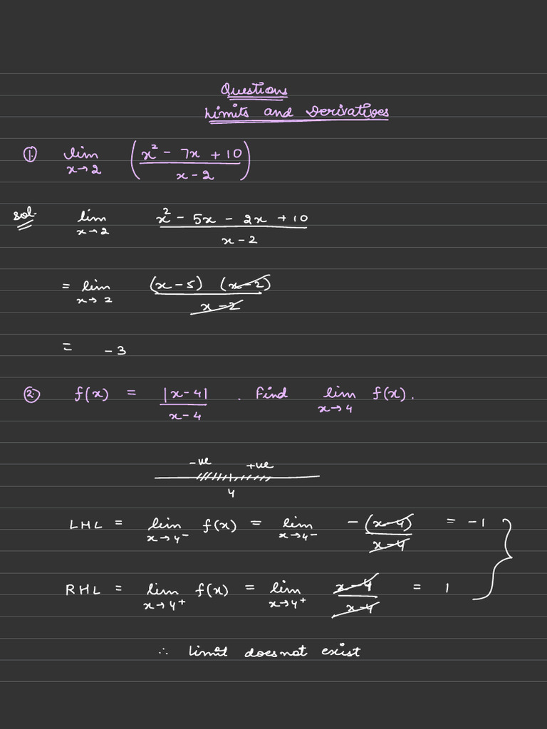 Limits Questions Pdf 7662