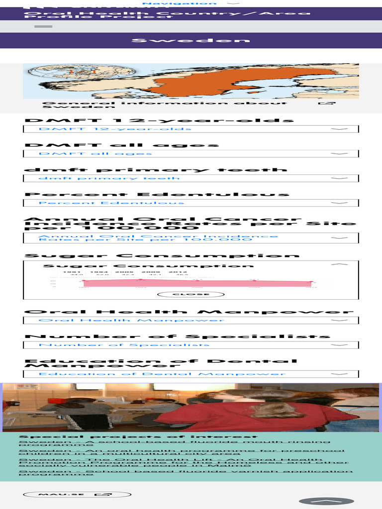 Sweden - Oral Health CountryArea Profile Project | PDF