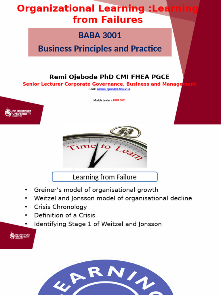 Learning from Organizational Failures | PDF | Learning | Thought