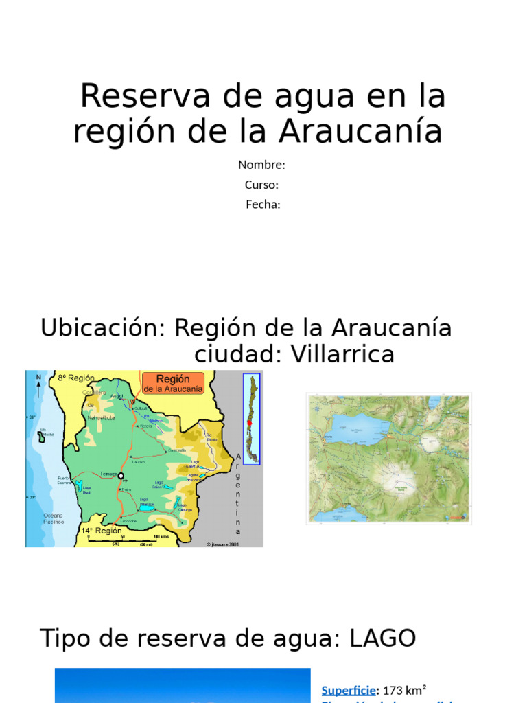 Reserva de Agua en La Región de La Araucania | PDF
