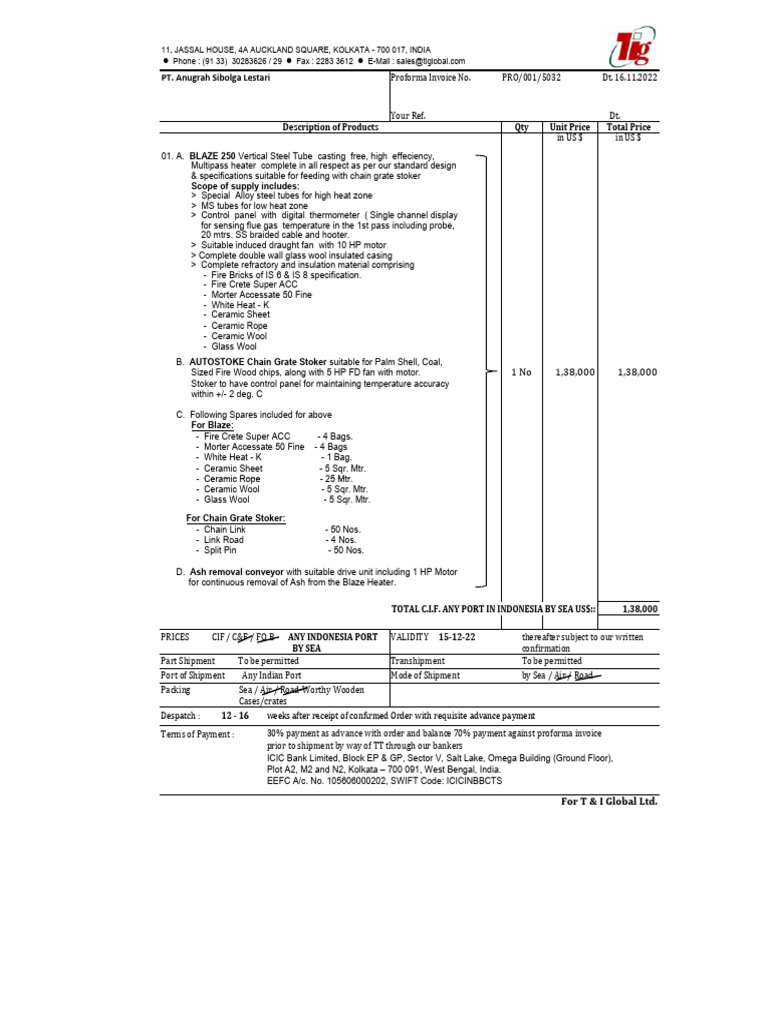 PRO 5032 PT ANUGRAH SIBOLGA FOR BLAZE 250 16112022 | PDF | Materials ...