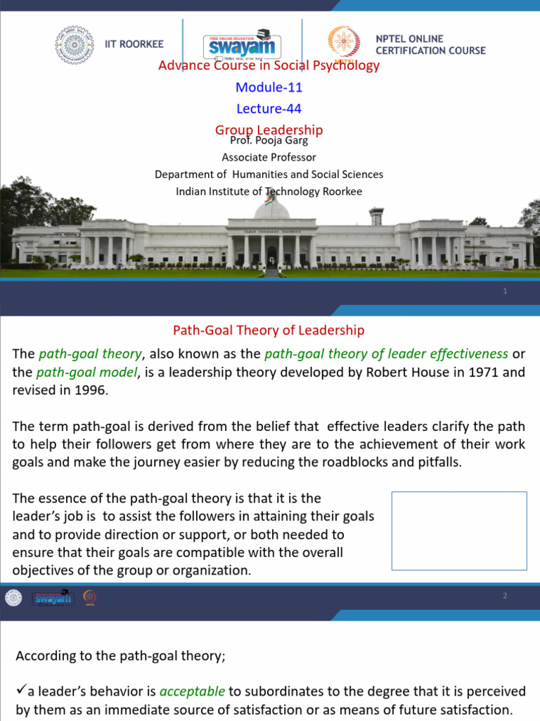 Path-Goal Theory of Leadership Explained | PDF | Industrial And ...