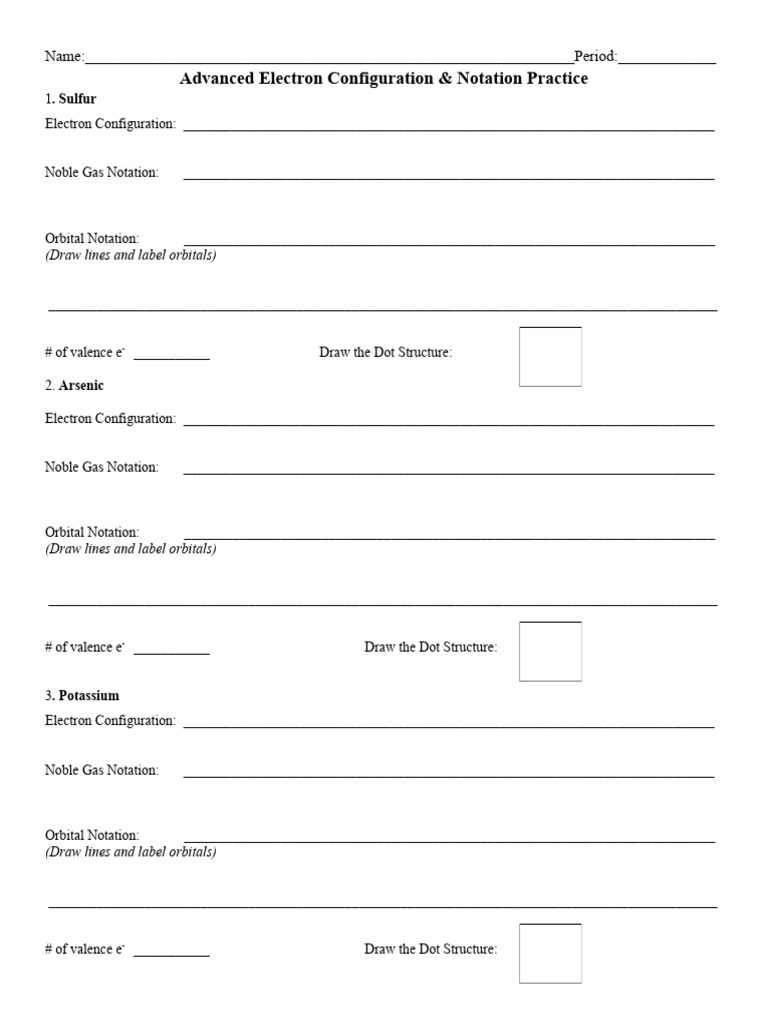 Electron Config & Notation.docx | PDF | Electron Configuration | Sets ...
