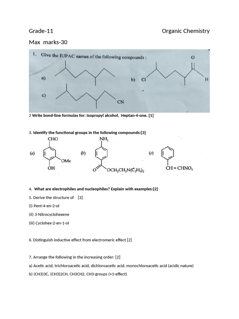 Grade11 Organic Chemistry | PDF