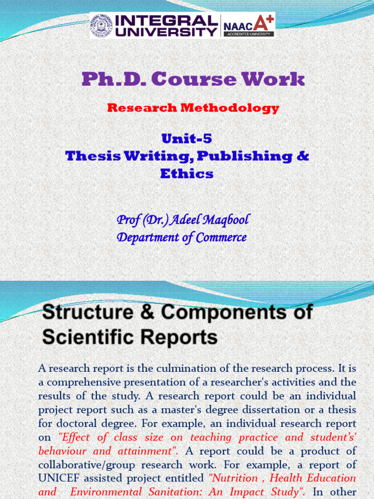 PCW_Thesis writing_Unit-5 | PDF | Citation | Thesis