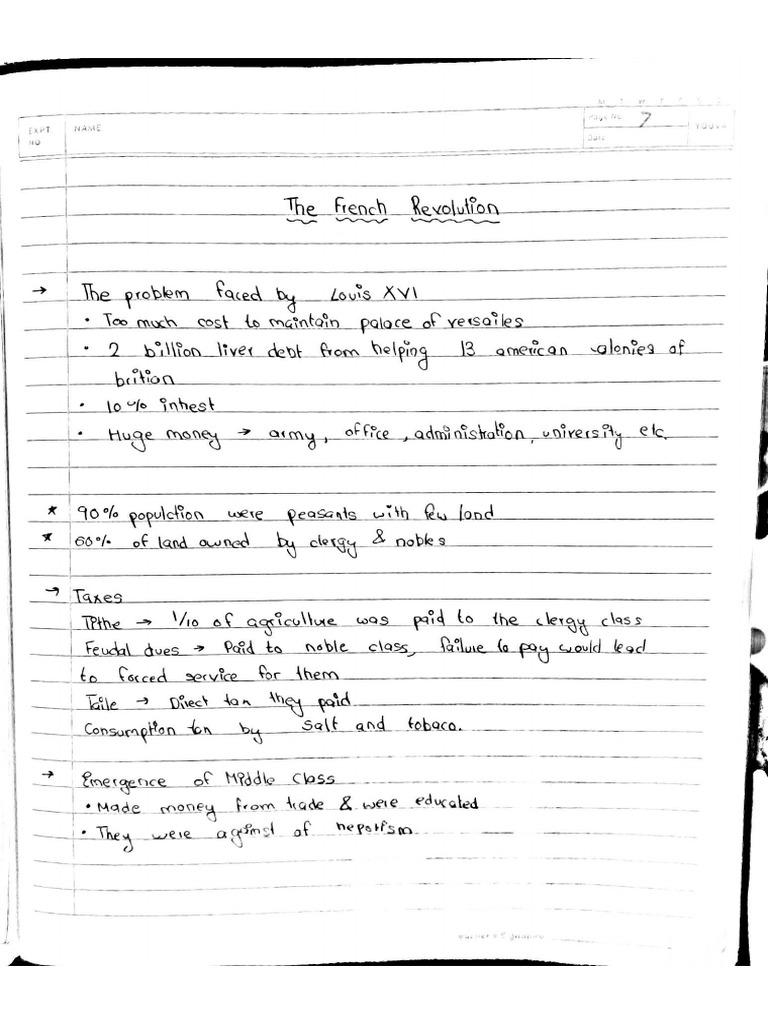 Class_9_-_French_Revolution_Handwritten | PDF