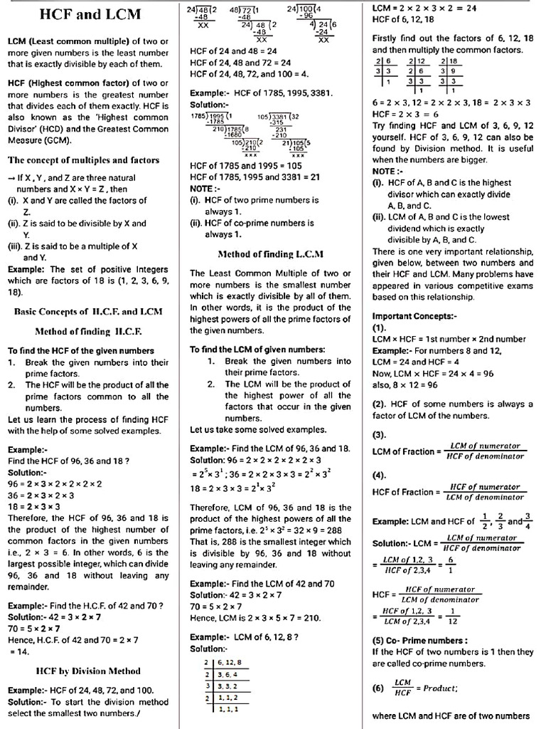 HCF and LCM - All Previous Year Questions PYQs Asked in SSC 2018-23 ...