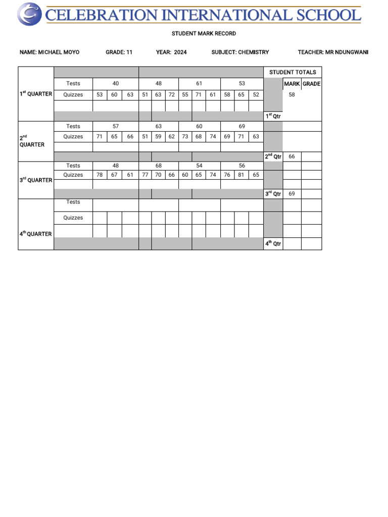 Michael Moyo Chem Mark Record | PDF
