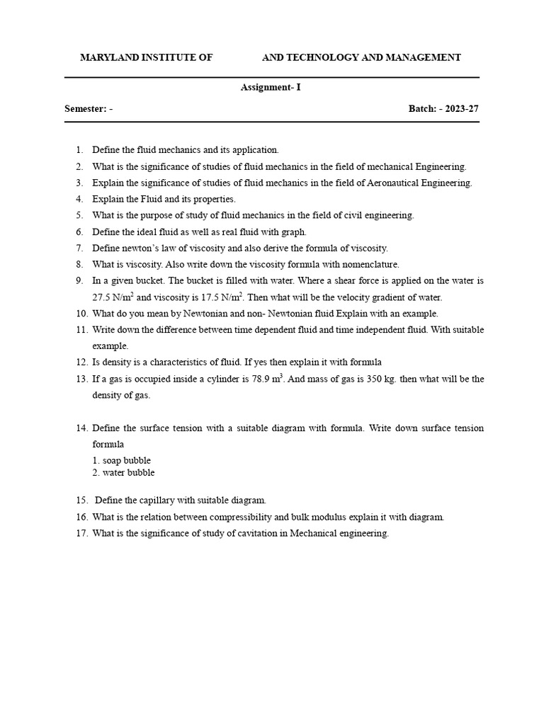 FM Assignment (1) 3rd Semester | PDF