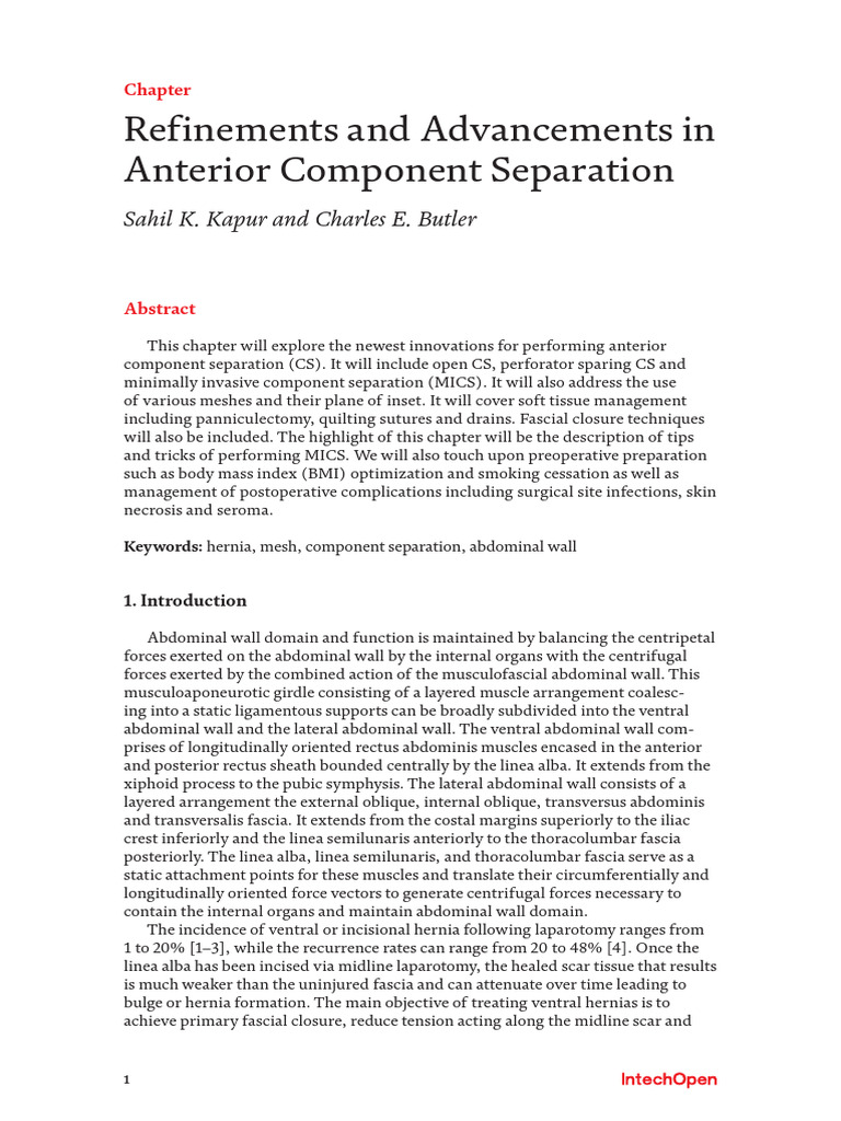 Component Separation Techniques | PDF | Abdomen