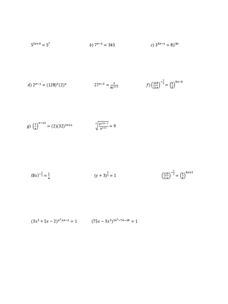 2 - Math 30IB Exponents Quiz | PDF | Mathematical Physics | Applied ...