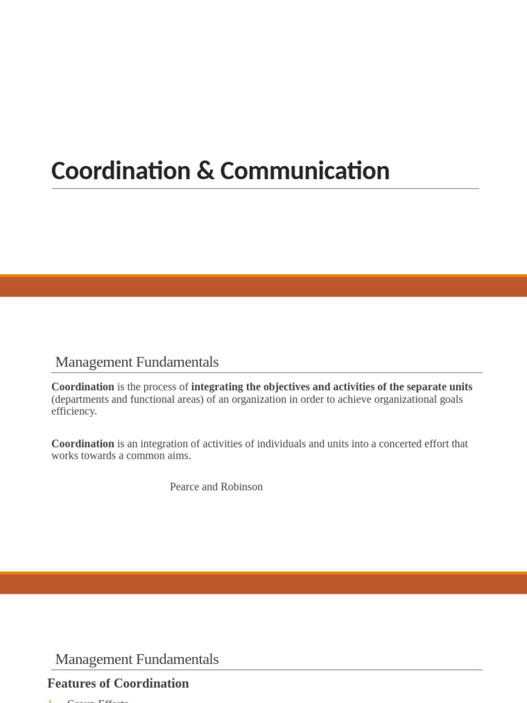 Coordination and Communication Essentials | PDF | Communication ...