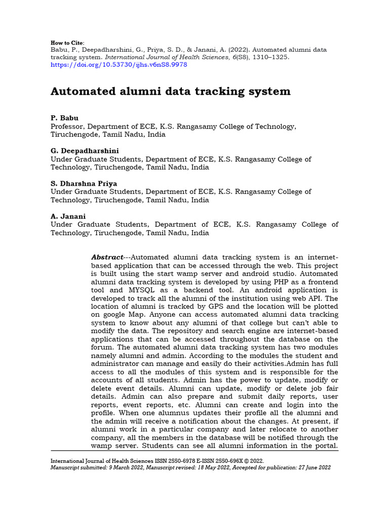 Automated Alumni Data Tracking System | PDF | Internet Forum | Web Application