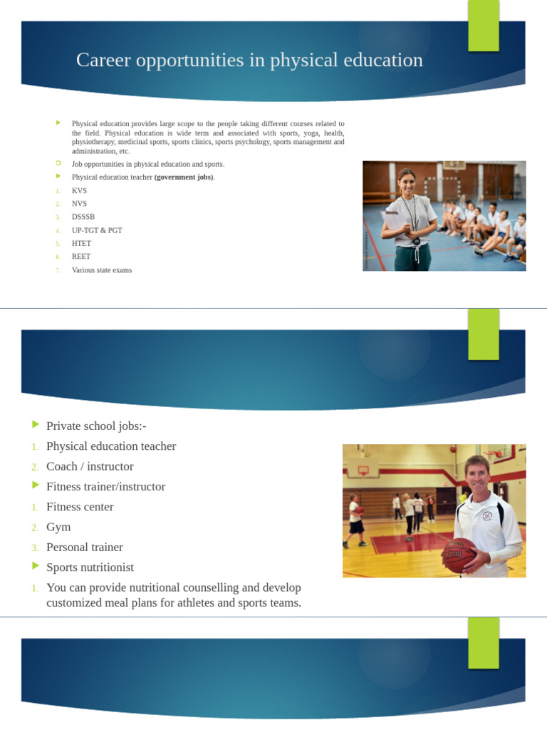 Career Paths in Physical Education | PDF | Personal Trainer | Physical ...