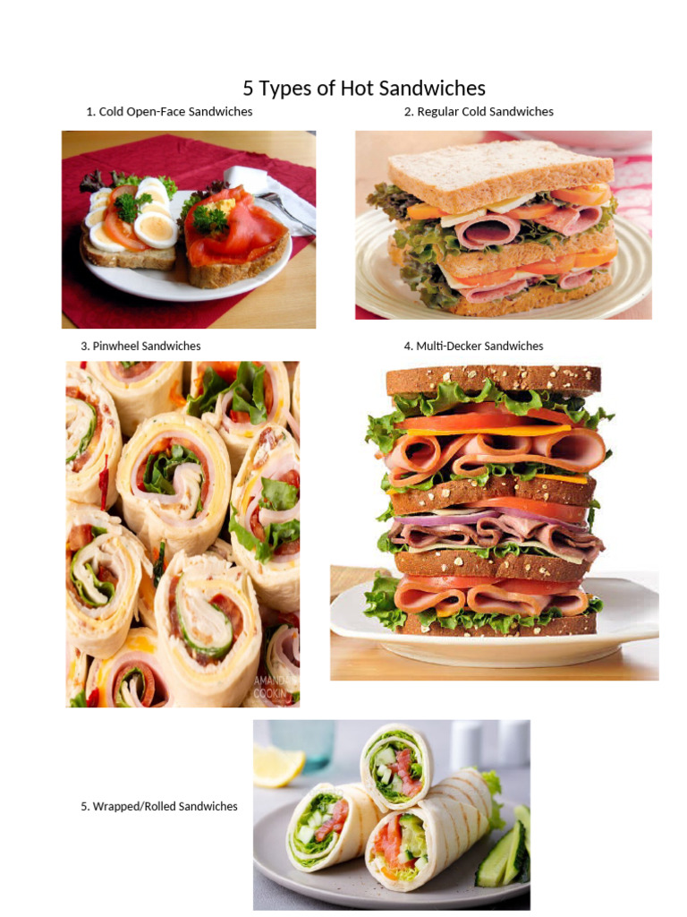 Types of Cold Sandwiches | PDF