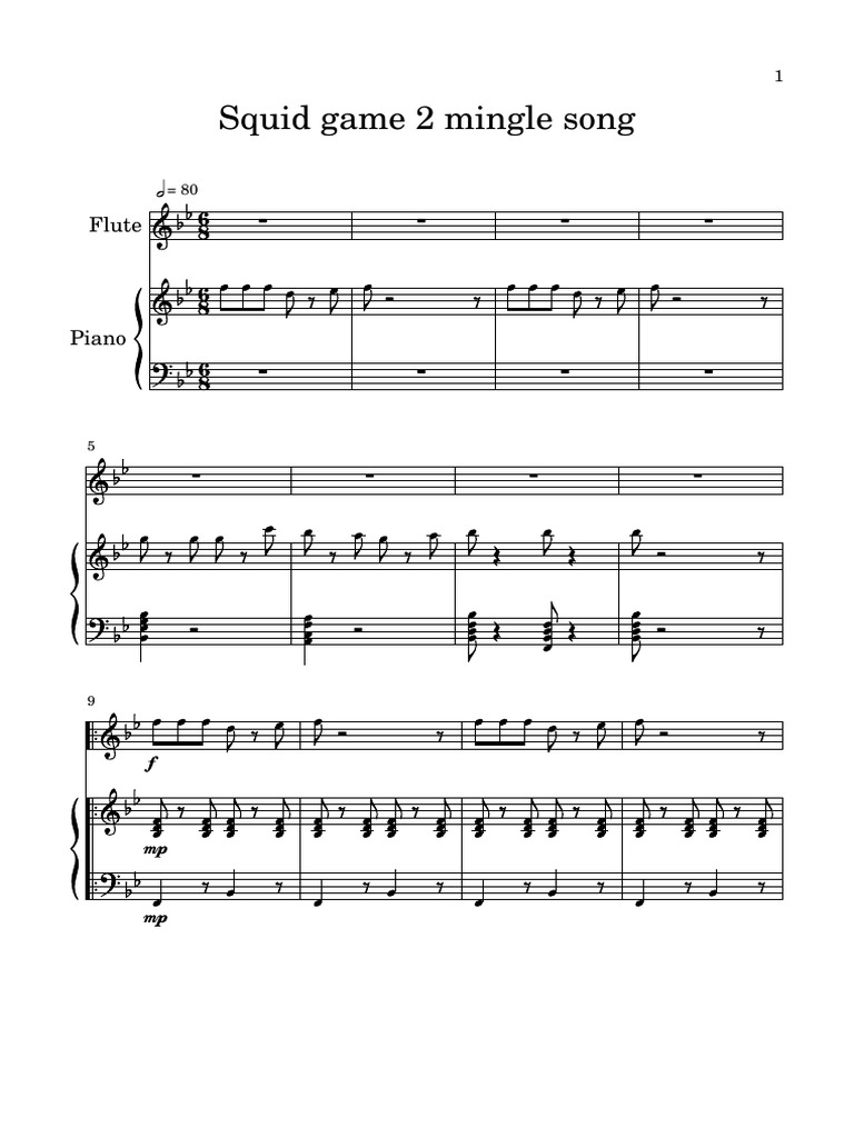 Squid Game 2 Mingle Song Sheet Music | PDF