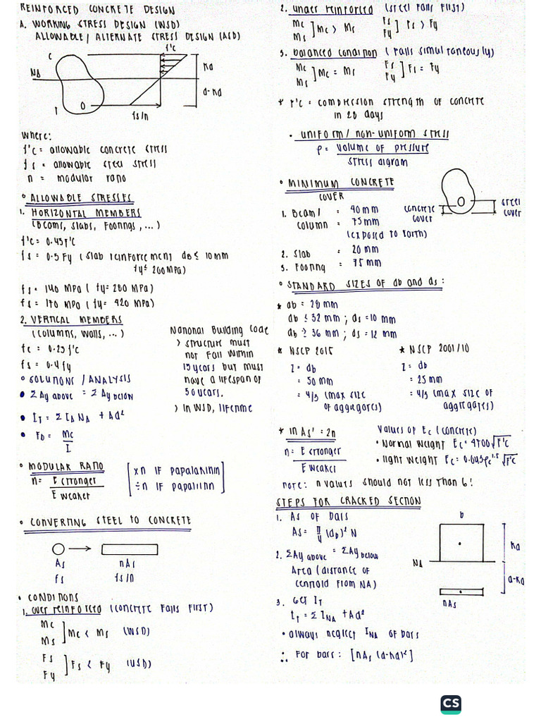 Reinforced Concrete Design (Formula) | PDF