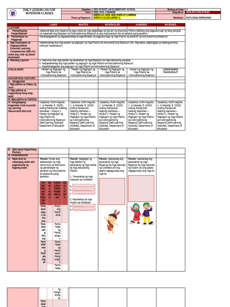 G5 Q3W1 DLL AP MELCs | PDF