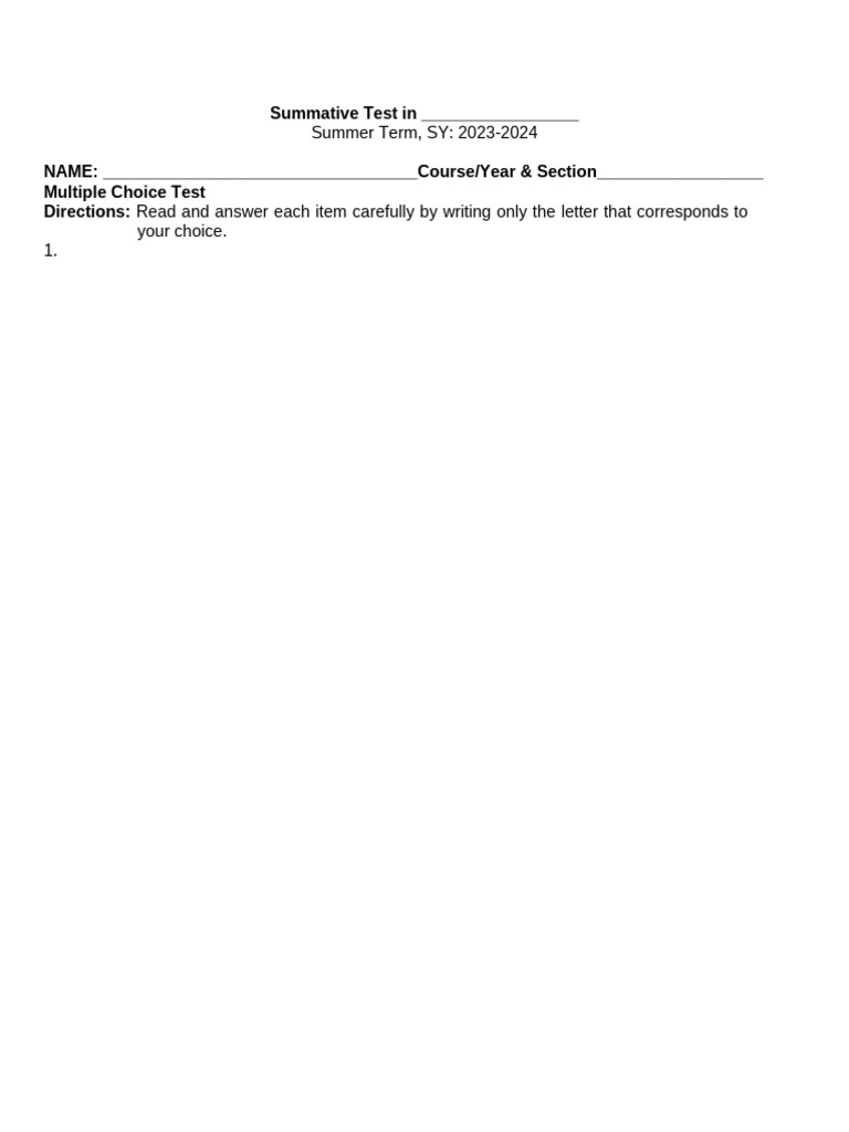 Test Questions TQ | PDF