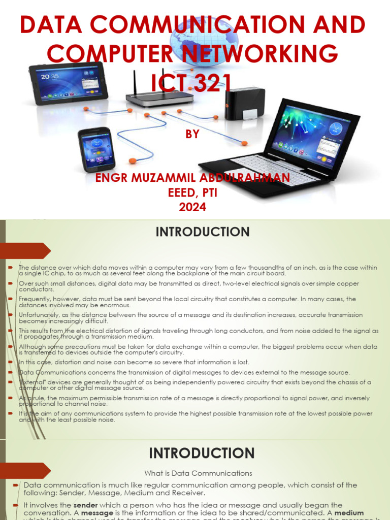 ICT 321 Data Communication Slides 2024[1] | PDF | Computer Network | Network Switch