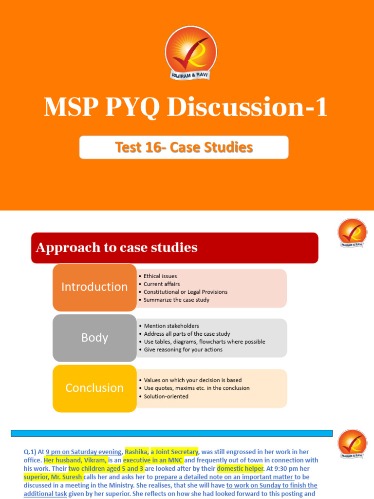 MSP PYQ Case Studies 1 | PDF | Safety | Employment