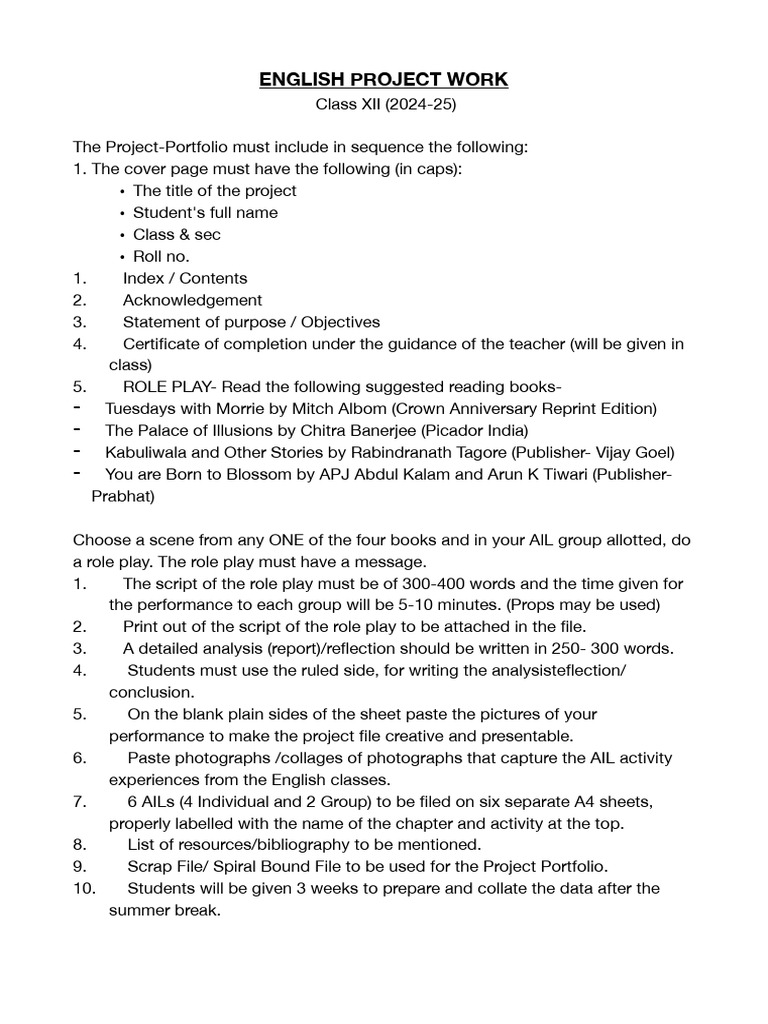 Eng Project Work | PDF
