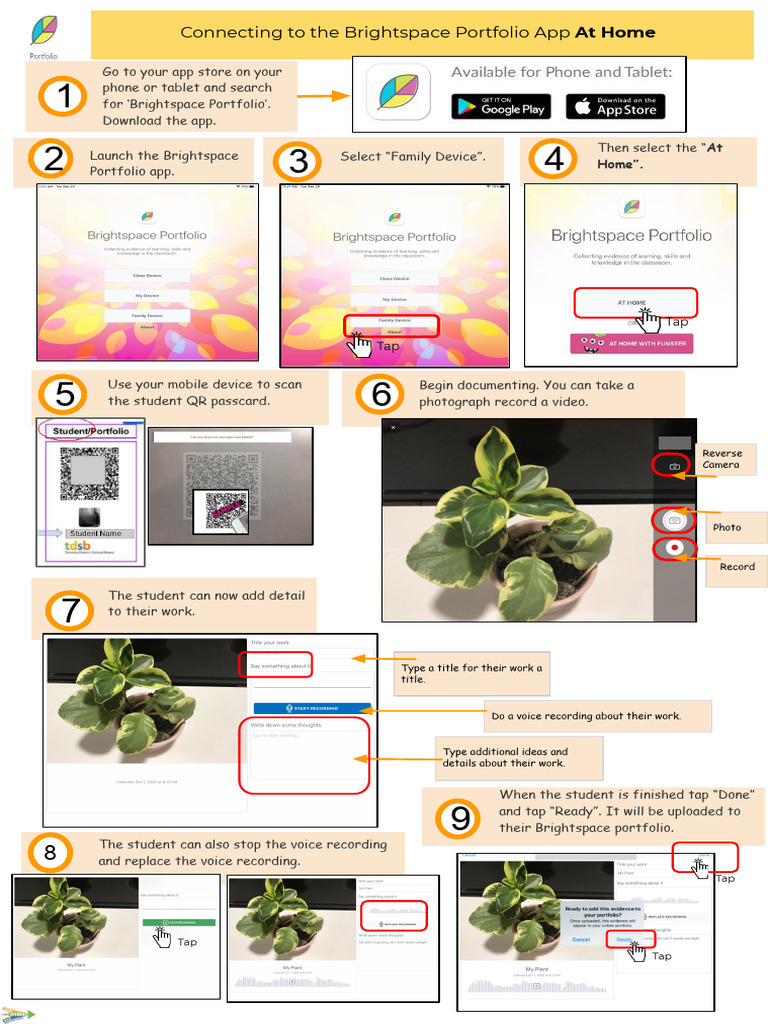 Brightspace Portfolio Family Device at Home Mode | PDF | Mobile App | Mobile Computers