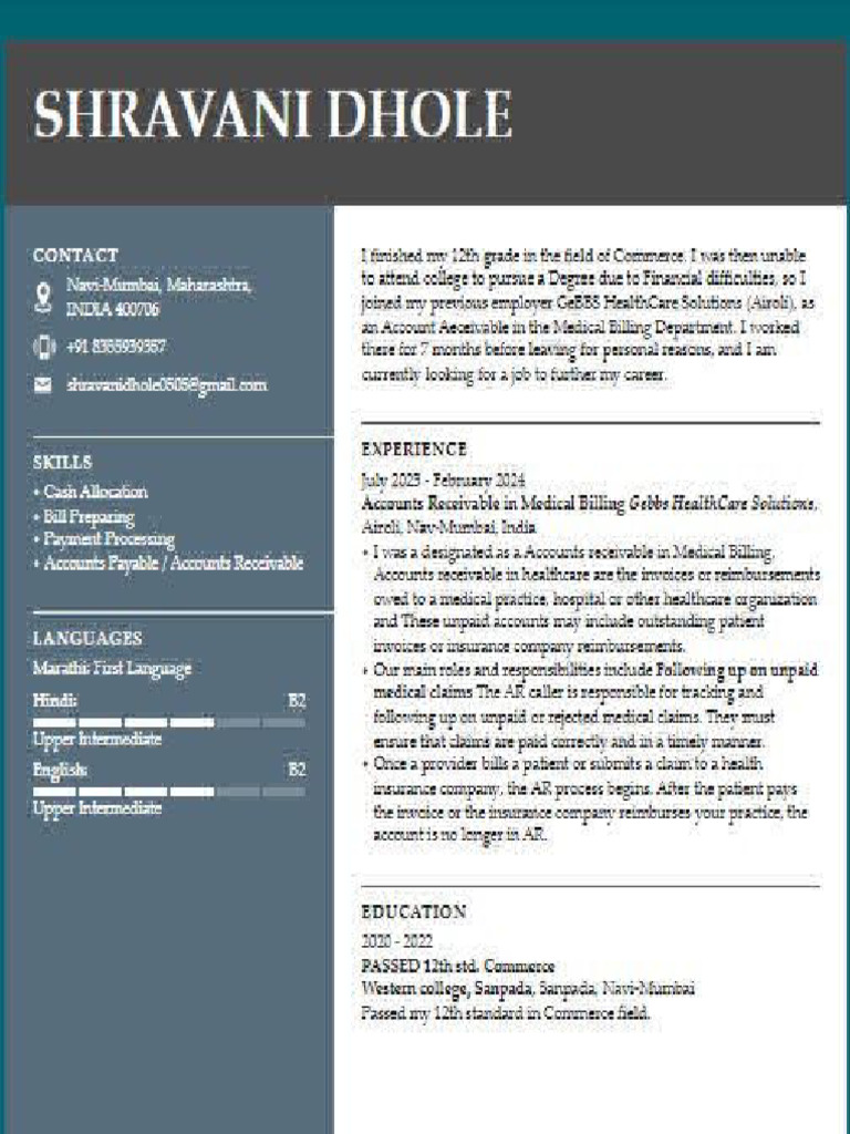 Shravani resume | PDF